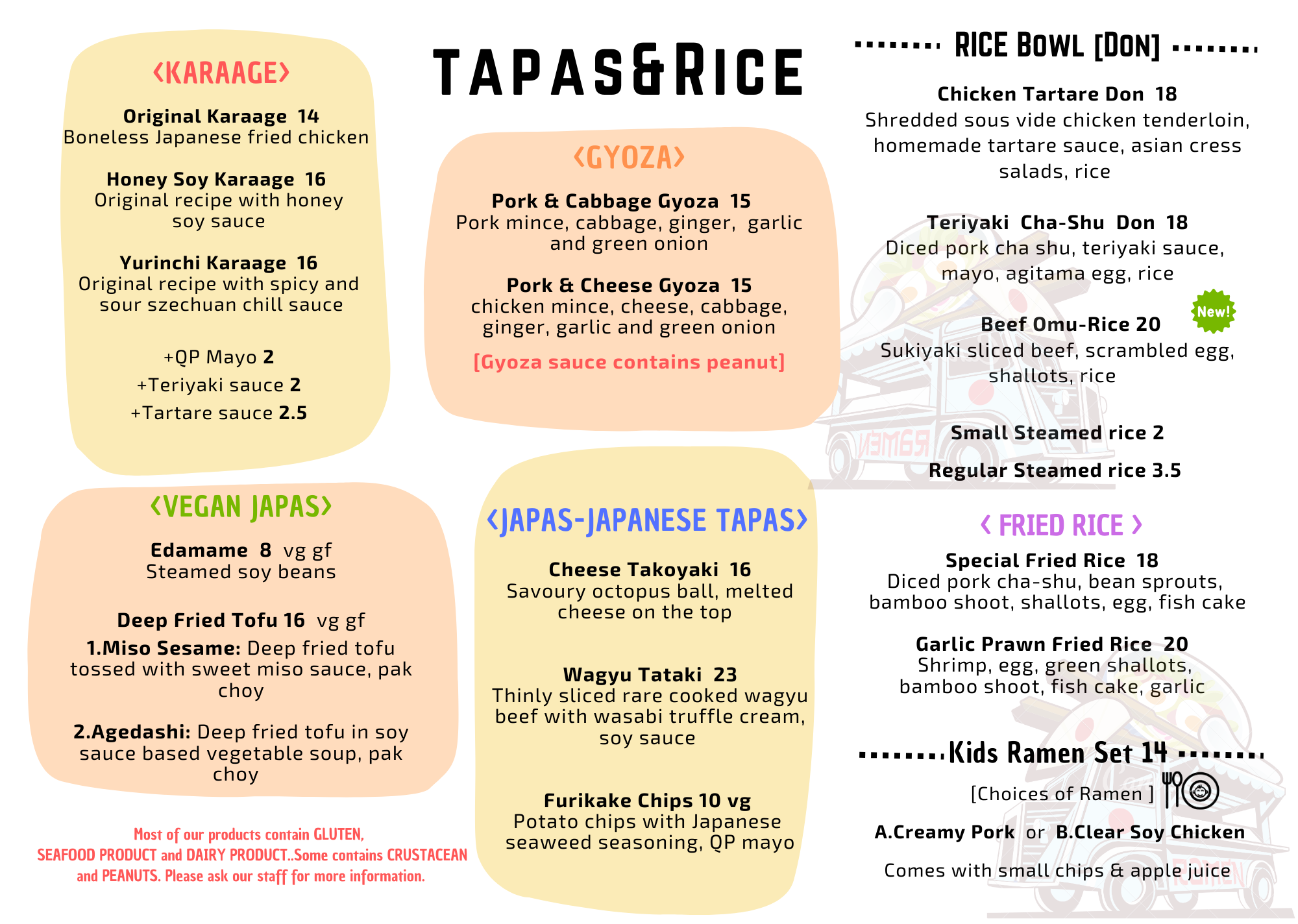 North Coast menu | Muso Ramen